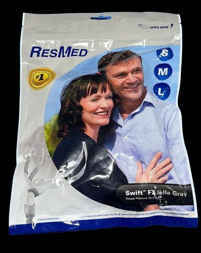 ResMed Swift FX Bella Gray Nasal Pillow CPAP Mask | Starter Pack ...